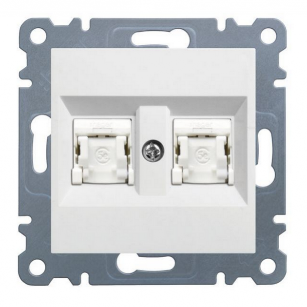 Kompiuterinis lizdas Hager Lumina Intense 2-jų lizdų 2xRJ45 cat5e UTP ...
