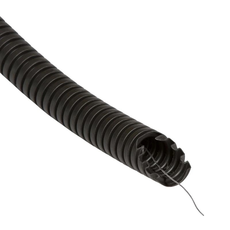 Gofruotas vamzdis EXM-W-UV D25 750N UV juodas, su viela (Ritėje 50m ...